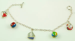 Italian At The Beach Charm Style Bracelet With Toggle Clasp